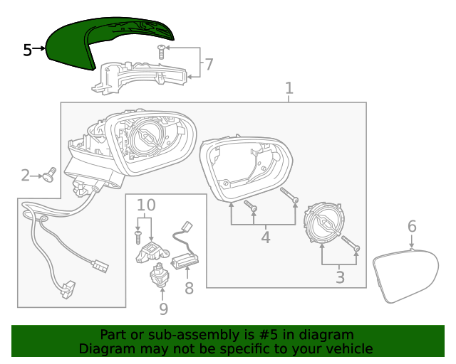 099-811-74-00-9144 - Door Mirror Cover 2019-2023 Mercedes-Benz ...