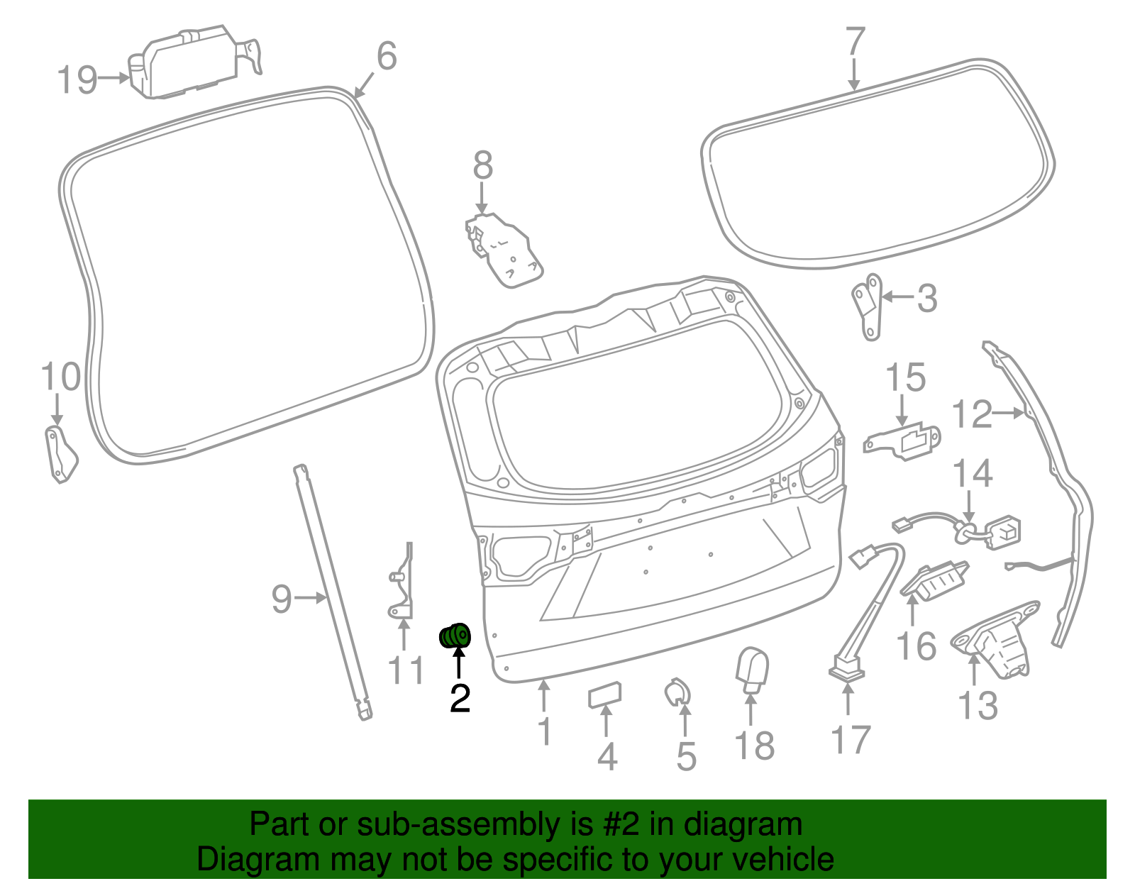 Genuine Toyota Lift Gate Bumper part# 69478-48010 for 2014-2019 Toyota ...