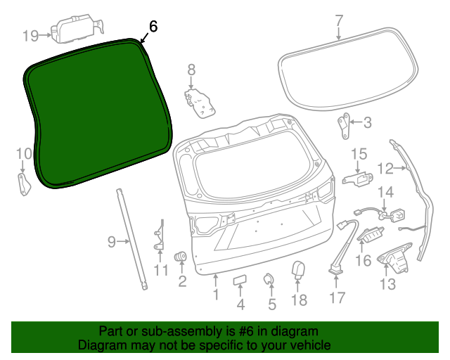 67881-0E050 - Hatch Seal 2014-2019 Toyota Highlander | AutoNationParts.com