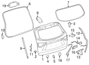 2014-2019 Toyota Highlander Tailgate Pull Down Motor (Left) 68910-09130 ...