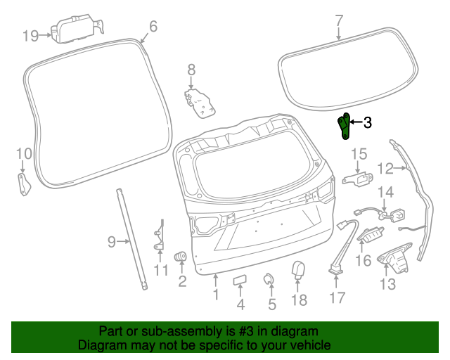 2014-2019 Toyota Highlander Lift Gate Stopper 67281-0E020 | Toyota ...
