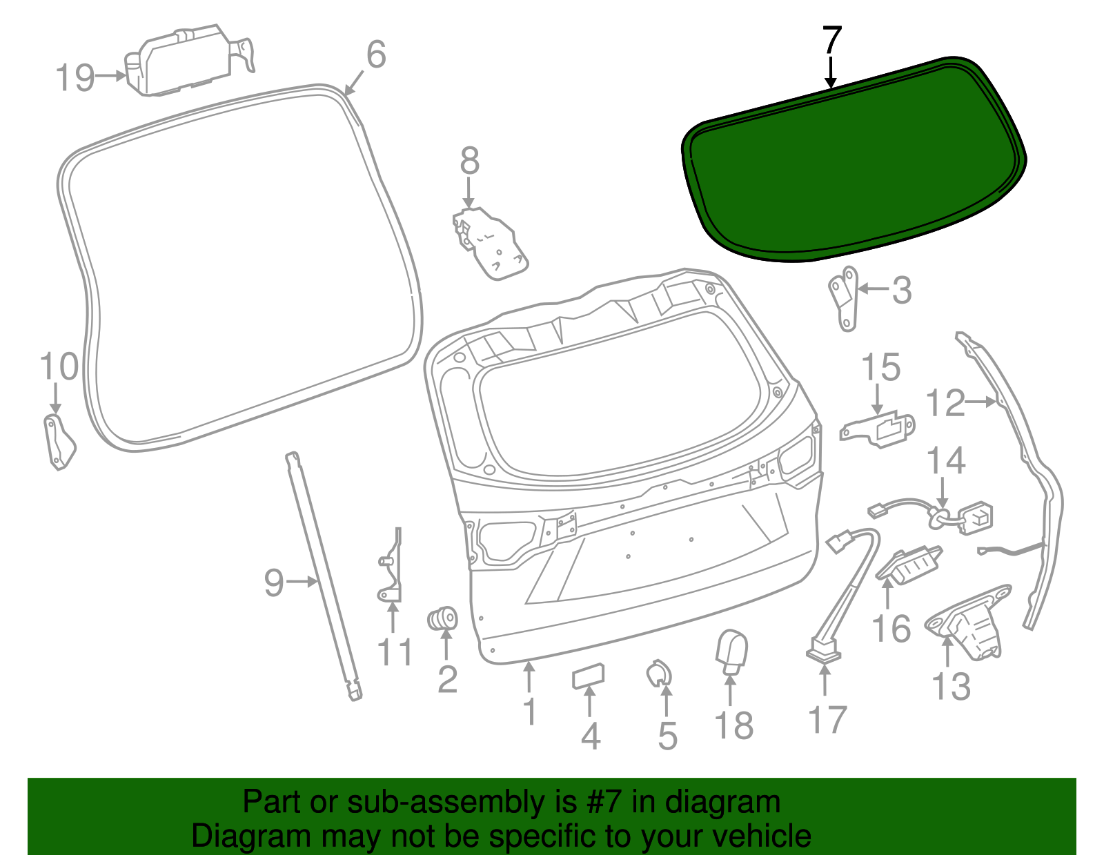 67882-0E030 - Back Glass Weatherstrip 2014-2019 Toyota Highlander | AutoNation Parts