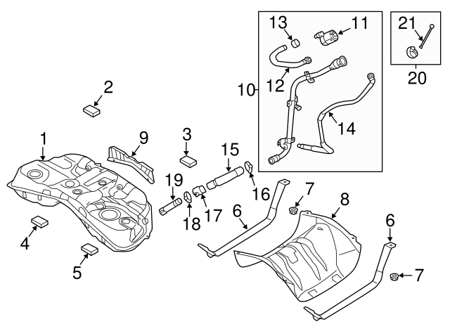 31030-D2500 - Fuel Filler Neck 2017-2019 Genesis G90 | AutoNationParts.com