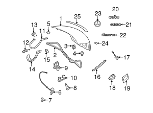 204-758-00-03 - Deck Lid Striker 2008-2023 Mercedes-Benz | Mercedes ...