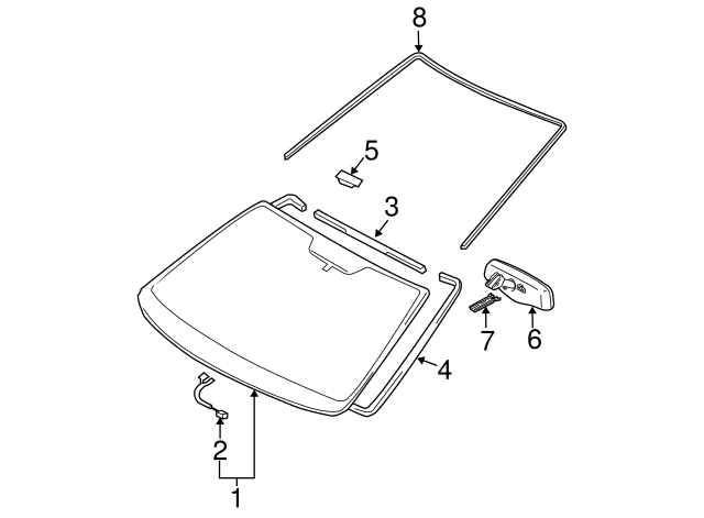 56101-AE041 - Glass - 2004-2010 Toyota Sienna | OEM Genuine Toyota Parts