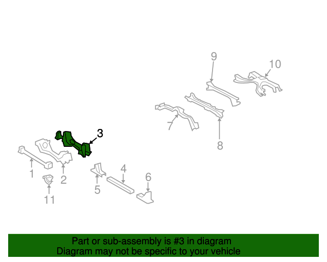 2007-2021 Toyota Front Cross-Member 51202-0C021 | Toyota Parts Center
