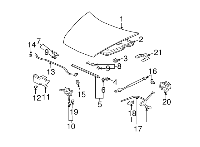 74145-SDA-A00 - Stay, Hood Opener - 2003-2007 Honda Accord | Honda Car ...