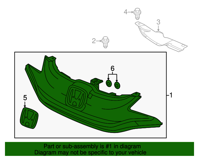 71120-T5R-A10 - Grille Assembly, Front 2015-2017 Honda Fit | Honda ...
