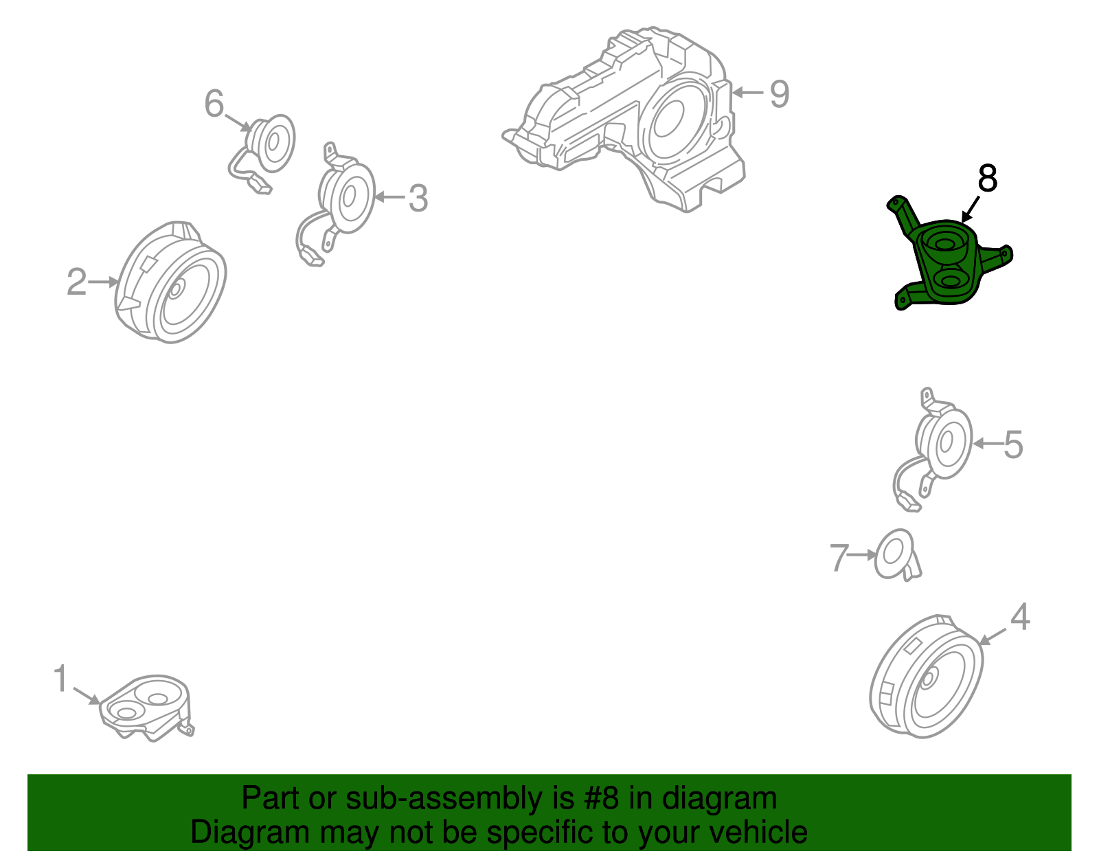 OEM Ford Rear Speaker For 2016-2023 Lincoln - Part No. FA1Z-18808-P ...