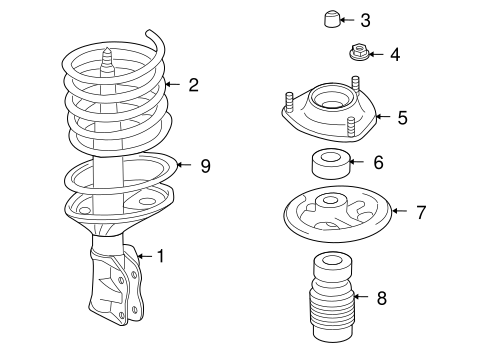 Suspension Components for 2008 Mitsubishi Outlander | Mitsubishi Parts ...
