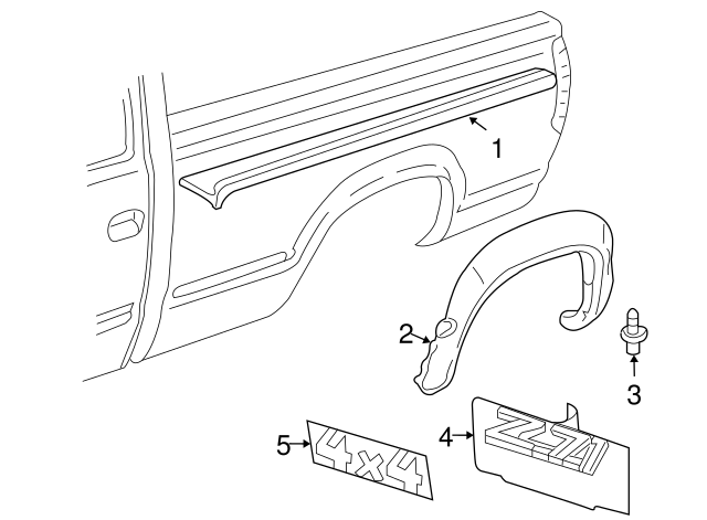 15932241 - Black Driver Side Pickup Box Side Upper Molding 2004-2007 GM ...