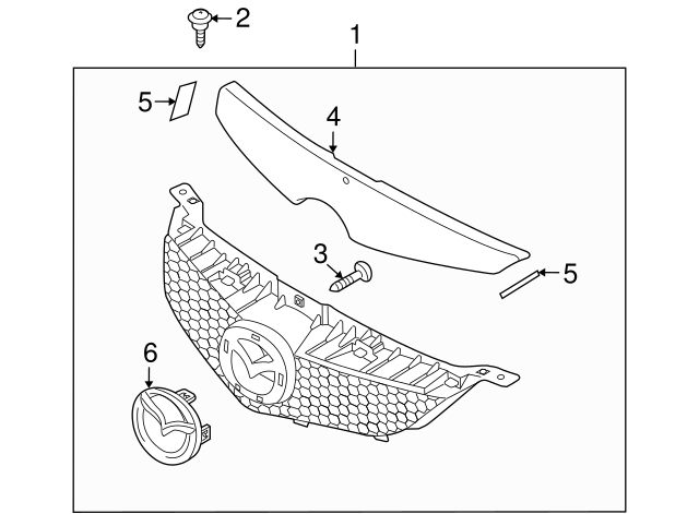2007-2009 Mazda 3 Grille Assembly BR5H-50-710C | MazdaParts.Online