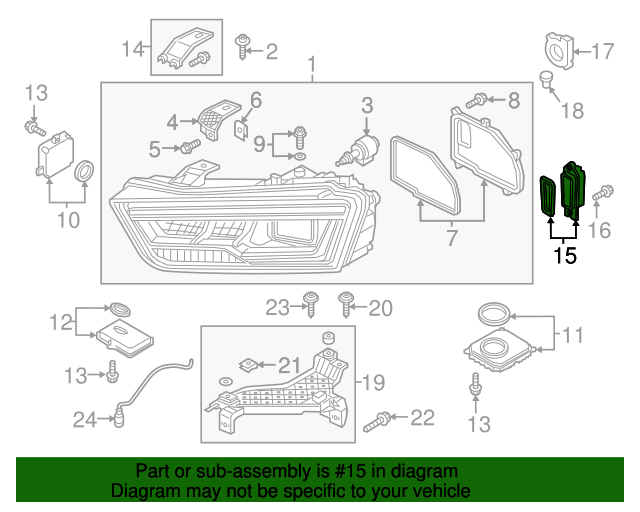 2016-2018 Audi Led Unit 8U0-941-475-E | Audi USA Parts