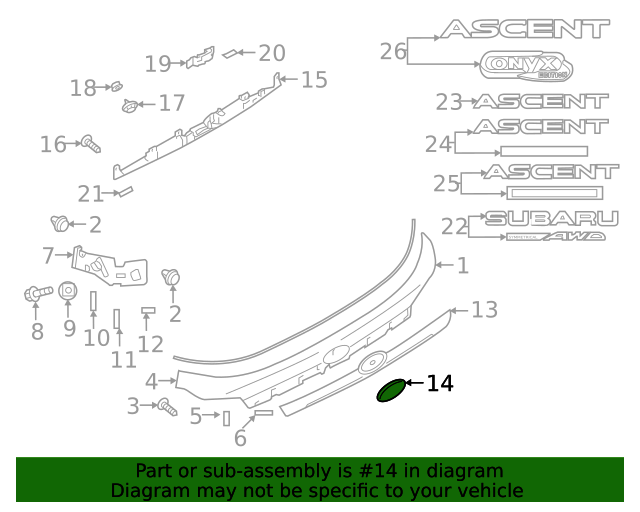2022 Subaru Ascent Nameplate 93079XC050 | OEM Parts Online
