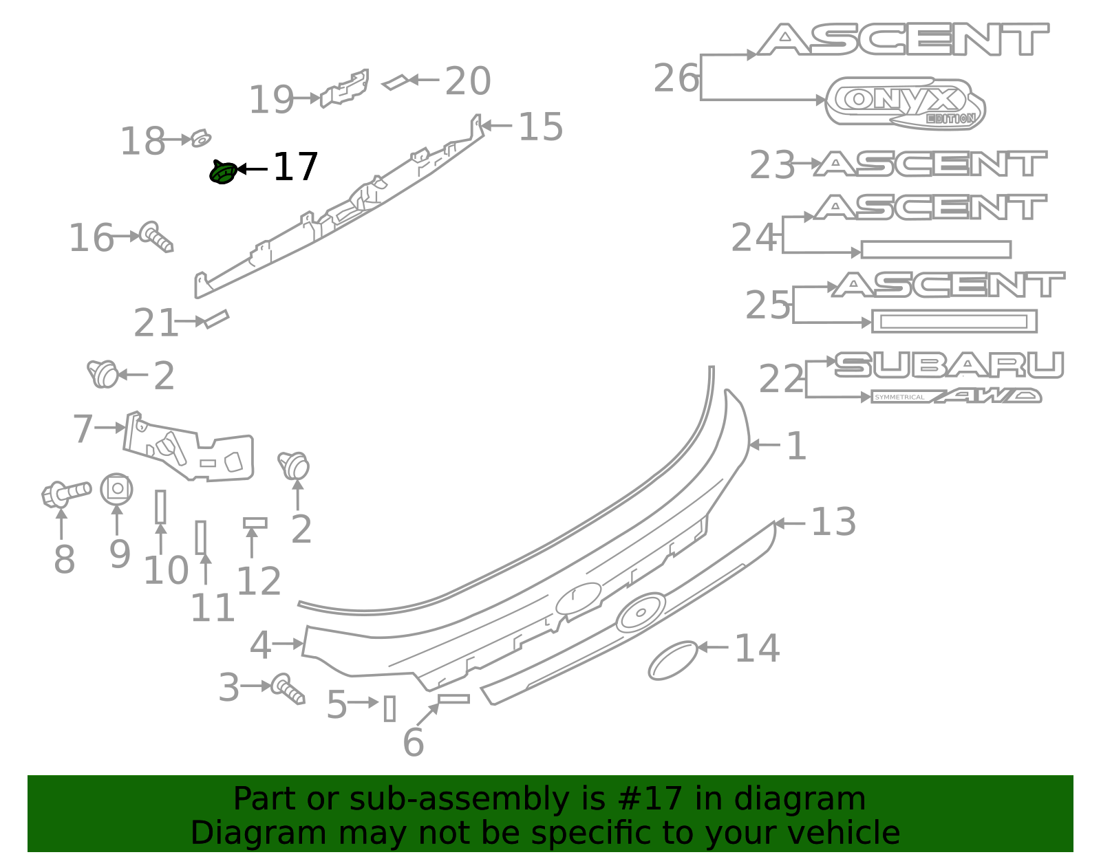 2014-2024 Subaru Switch Panel Bolt 901700186 | Subaru Parts Plus