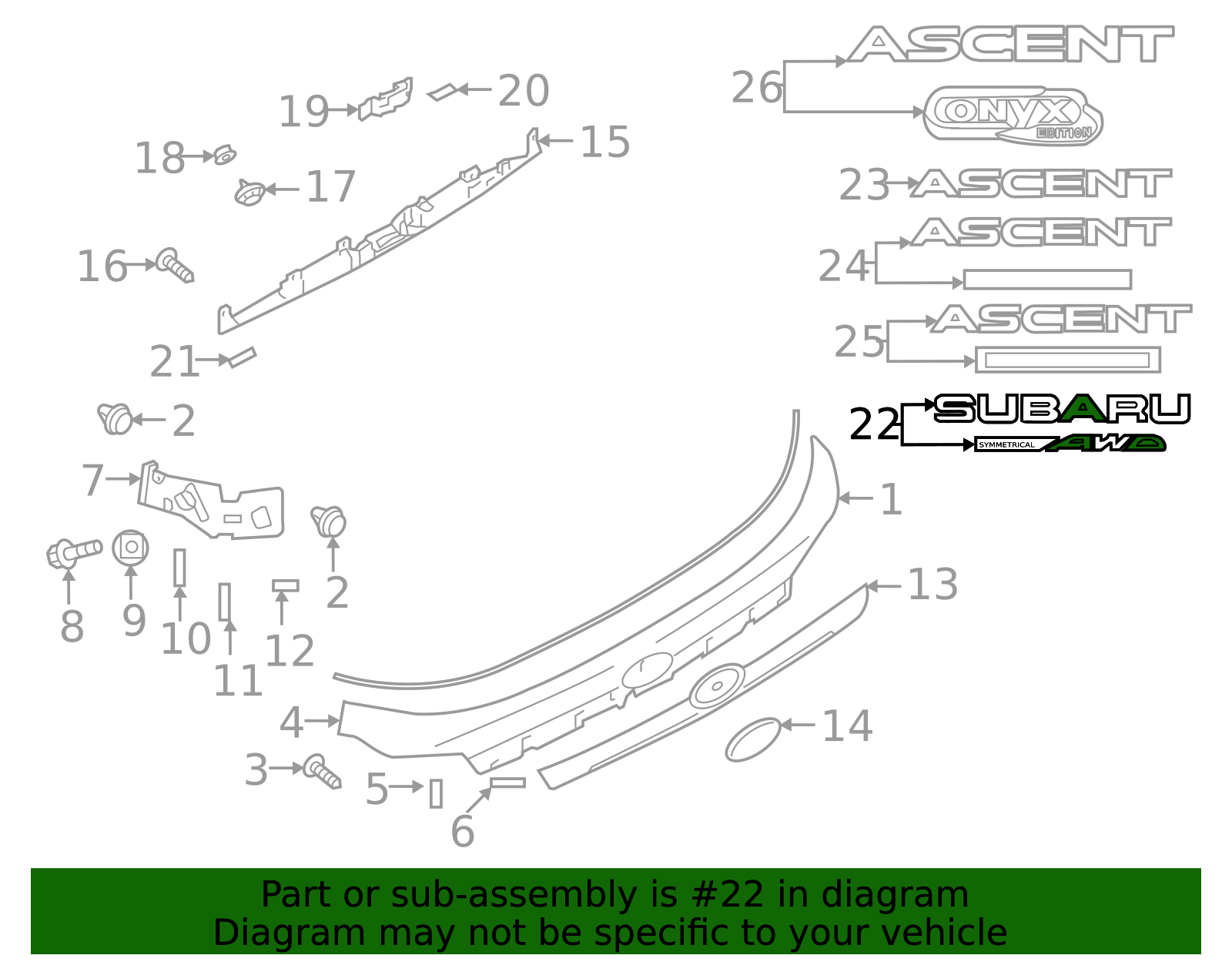93079XC030 - Nameplate 2019-2024 Subaru Ascent | Subaru Direct Wholesale