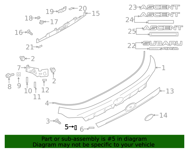 2019-2021 Subaru Ascent OEM NEW 2019-2020 Subaru Ascent Finish Panel ...