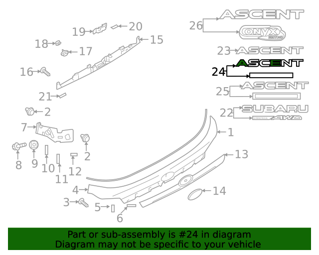 93079XC010 - Nameplate - 2019-2022 Subaru Ascent | Select Subaru Parts