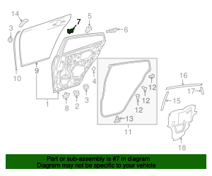2016-2022 Toyota Door Shell Upper Seal 67847-47030 | Toyota Parts Center