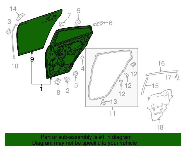 67003-47150 - Door Shell - 2021-2022 Toyota | OEM Genuine Toyota Parts