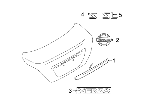 Exterior Trim - Trunk for 2009 Nissan Versa | Nissan Parts Plus