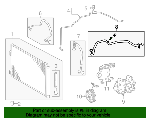 2012-2014 Toyota RAV4 A/C Refrigerant Suction Hose 88704-0R060 | Toyota ...