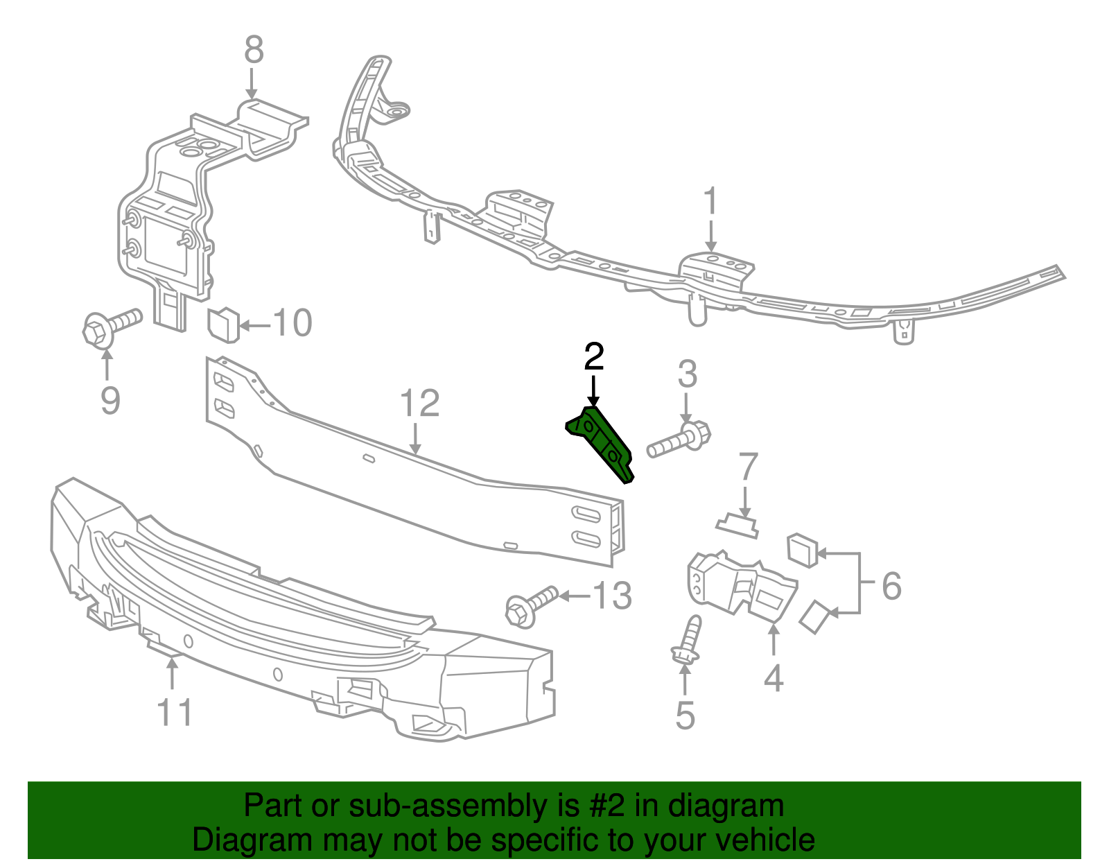 2017-2019 Buick LaCrosse Front Driver Side Bumper Fascia Outer Bracket ...