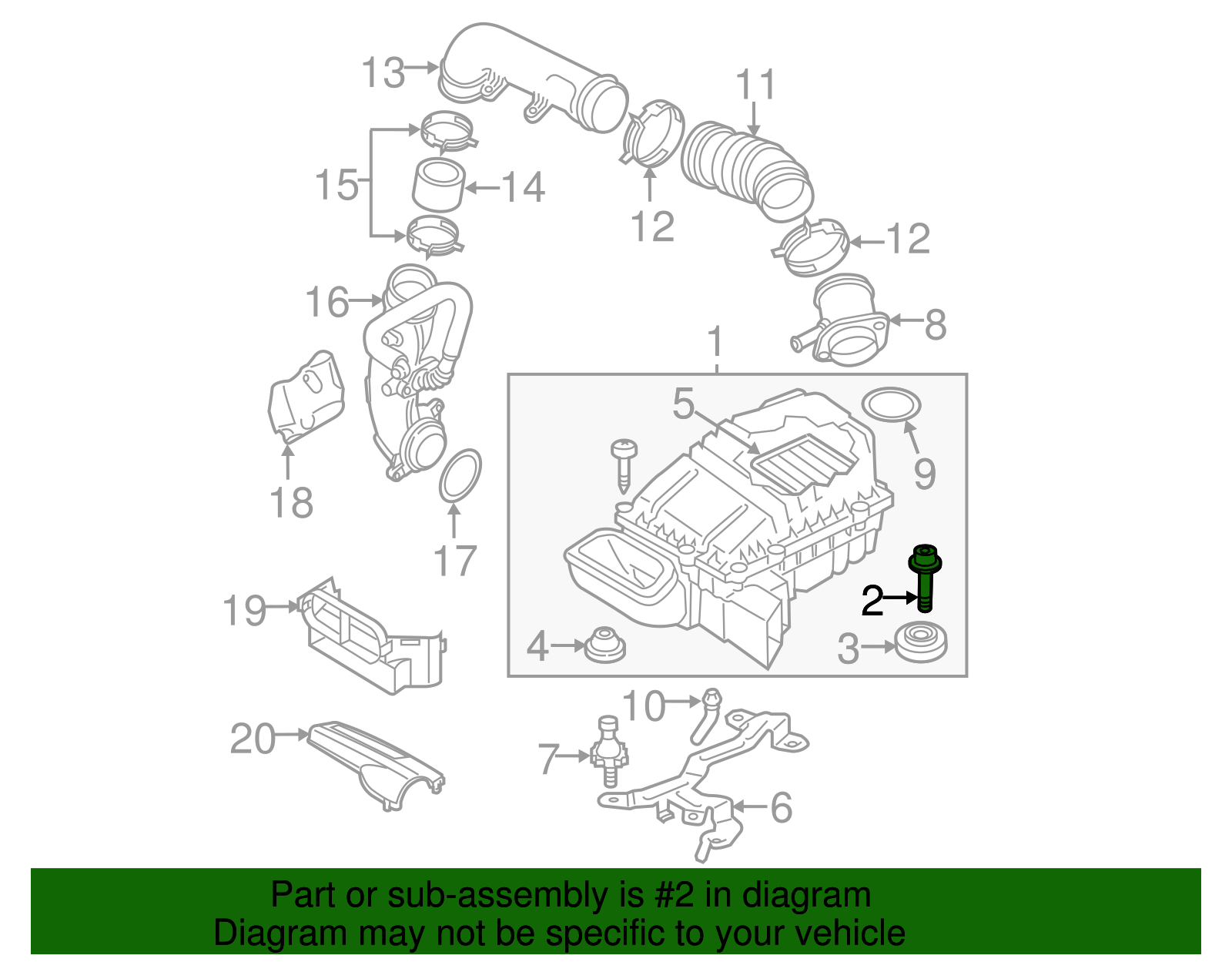 1K0-129-381 - Air Cleaner Assembly Screw 2012-2013 Audi | Audi OEM Parts