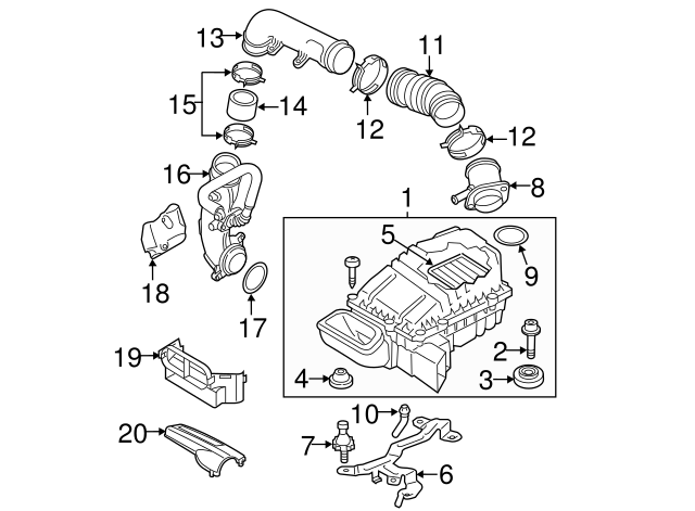 2012-2013 Audi Air Cleaner Assembly Screw 1K0-129-381 | Audi USA Parts