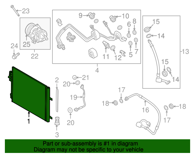 Genuine OEM Condenser Assembly Part# LR034171 Fits 2008-2019 Land Rover ...