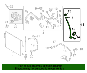 LR027791 - A/C Refrigerant Discharge Hose - 2012-2015 Land-Rover ...