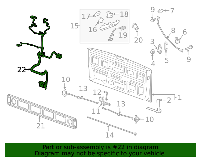 85583045 - Tailgate Wiring Harness 2021-2022 GMC Sierra 3500 HD ...