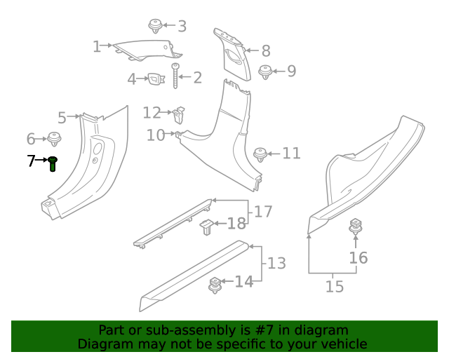 Genuine BMW 07-12-9-907-505 | Kick Panel Trim Screw | FREE Shipping on ...