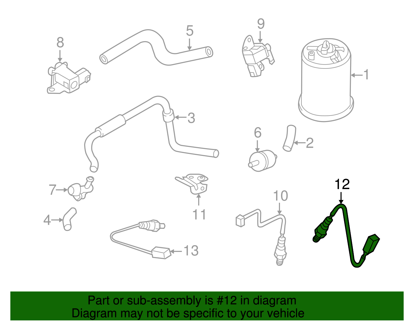 2012-2019 Nissan Oxygen Sensor 226A0-1KT0A | Nissan Parts OEM