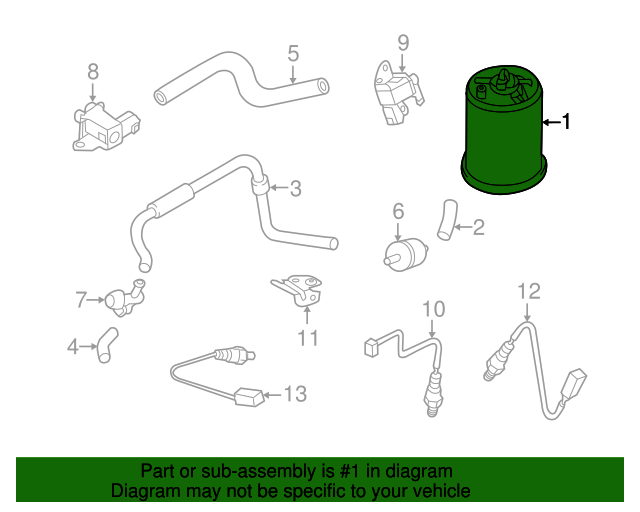 2012-2019 Nissan Vapor Canister 14950-3AB0B | GetOEMParts.com