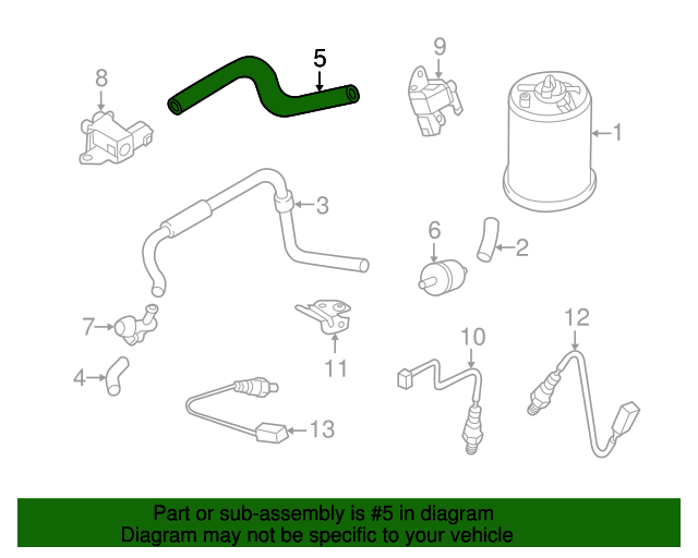 2018-2019 Nissan Versa Note Vacuum Tube 14912-9KX0A | TascaParts.com