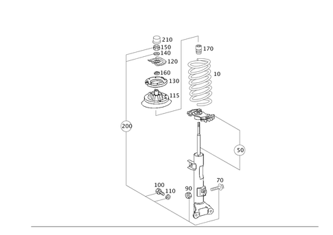 Spring Strut and Spring Strut Mounting Front for 2005 Mercedes-Benz C ...