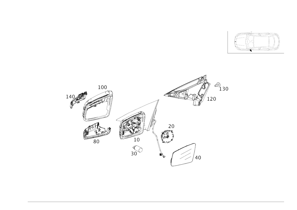 117-810-19-00 - Mirror Assembly - Left 2014-2023 Mercedes-Benz CLA250 ...