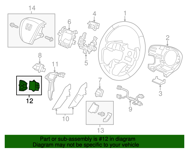 35890-TK8-A11ZA - Switch Assembly 2014-2017 Honda Odyssey | Honda Parts ...