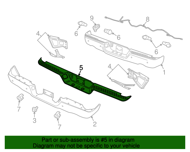 Rear Bumper Step Pad 55112621AB | Mopar Estores
