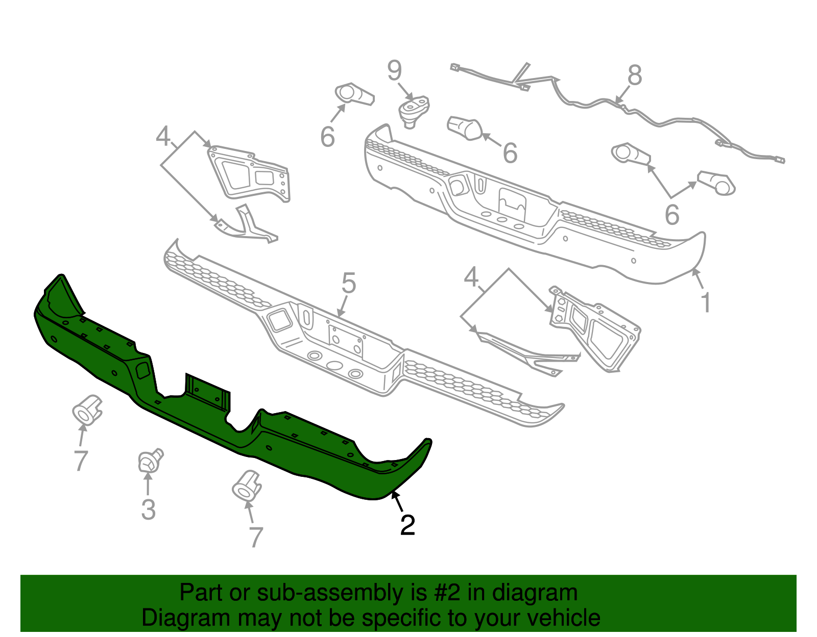 2015-2018 Ram 1500 Bumper 68271595AA | Mopar Parts Canada