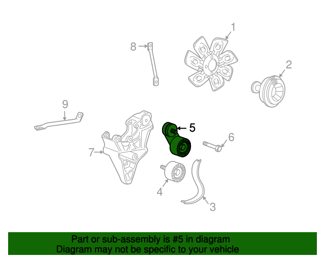 1990-2014 GM Drive Belt Tensioner 89017309 | GM Parts Center