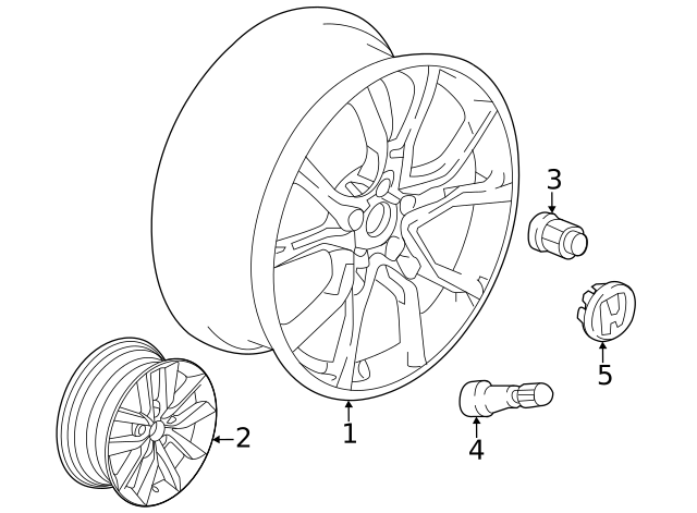 42700-TGH-A81 - Wheel, Alloy - 2020 Honda Civic | Honda Car Parts Direct