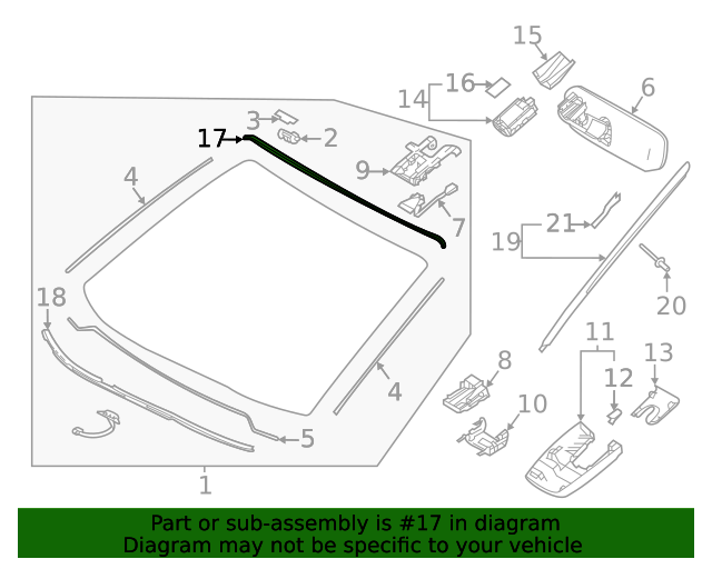 75531-0E040 - Windshield Molding 2020-2024 Toyota Highlander ...
