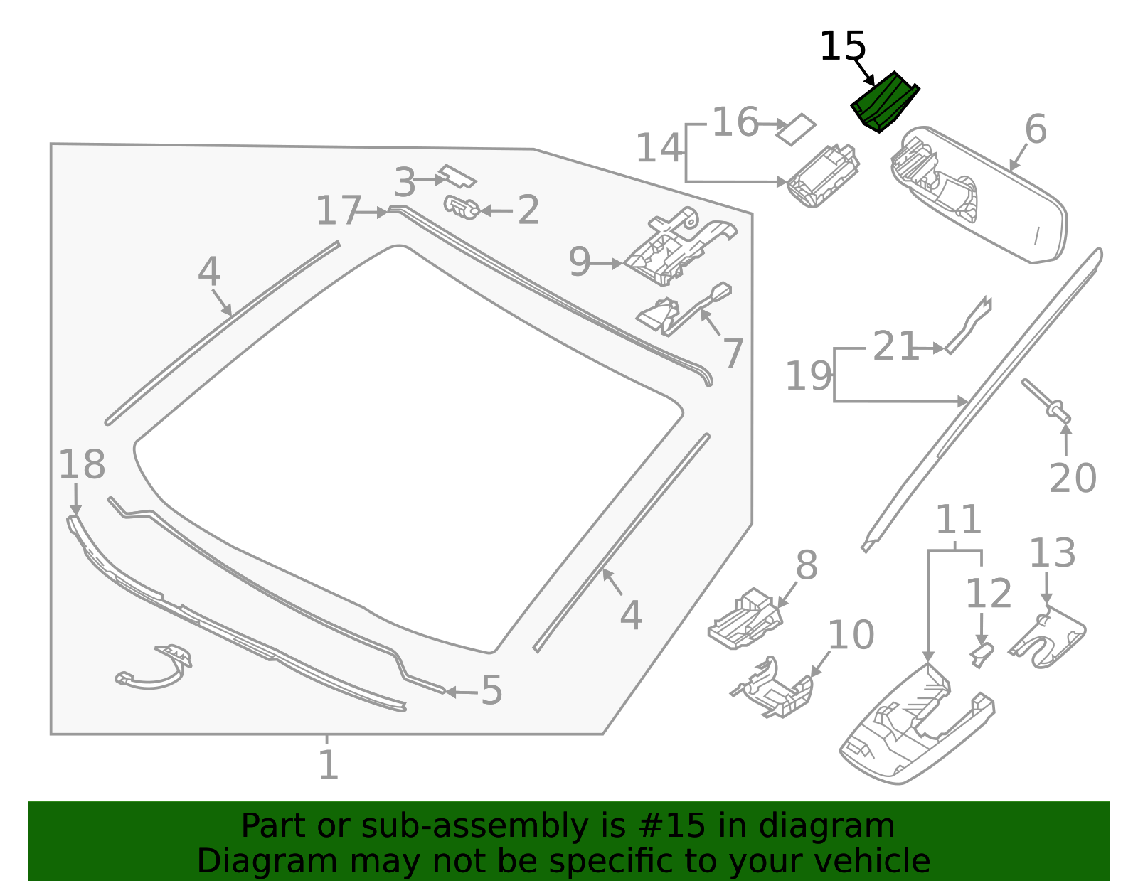 2020-2024 Toyota Highlander Rain Sensor Cover 89943-48030 | Toyota ...