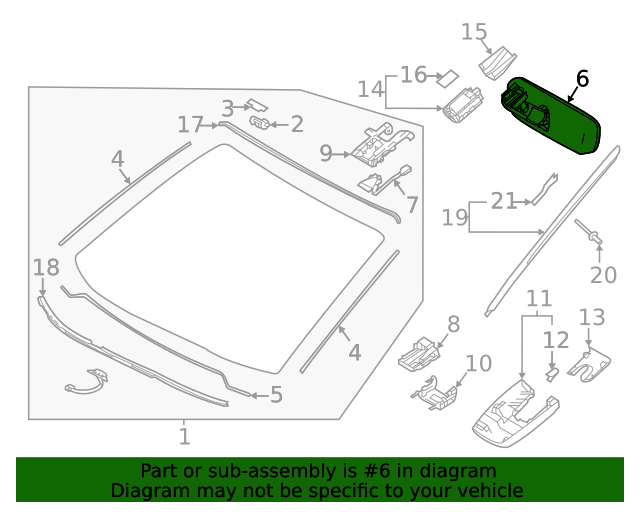 87810-0R190 - Mirror Inside 2020-2023 Toyota Highlander | Group 1 Auto ...