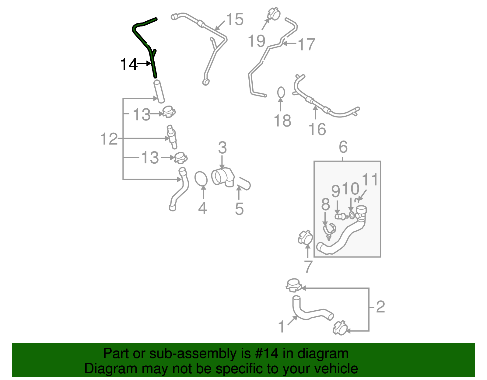 2006-2013 Volkswagen Water Pipe 1K0-121-070-AQ | OEM VW Parts Haus