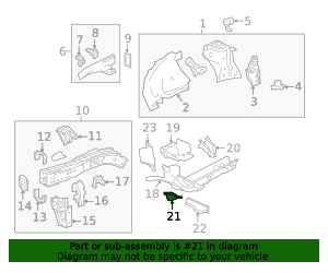 2017-2022 GM Passenger Side Engine Compartment Side Rail Bracket ...
