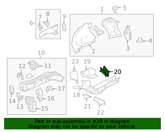 Genuine OEM Driver Side Underbody Rail Number 2 Outrigger Part ...