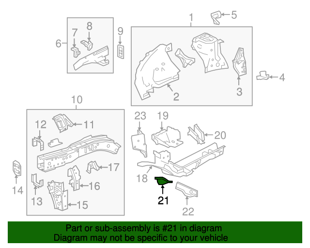 2017-2020 GM Gusset - Driver's Side (LH) 23266738 | TascaParts.com